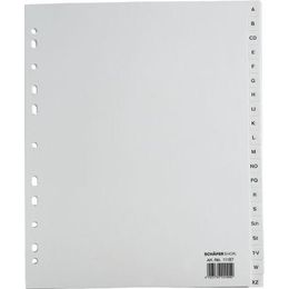 Sch&auml;fer Shop Sch&auml;fer Shop Select Ordnerregister, f&uuml;r DIN A4, alphabetisch, 20 F&auml;cher, Polypropylen, grau
