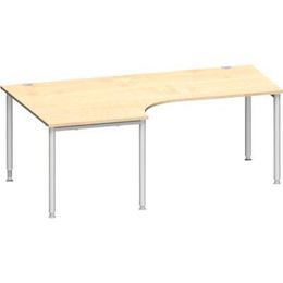Sch&auml;fer Shop Sch&auml;fer Shop Genius Winkelschreibtisch MODENA FLEX 90&deg;, Ansatz links, B 2000 mm, Ahorn