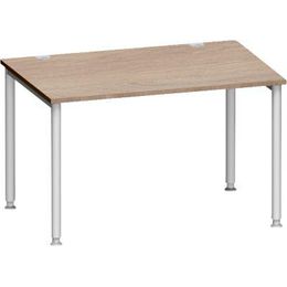 Schäfer Shop Schäfer Shop Genius Schreibtisch MODENA FLEX, 4-Fuß-Rundrohr, B 1200 x T 800 mm, Eiche/weißalu