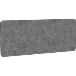 Akustik Tischtrennwand AKUSTIX Vario, Schallabsorptionsklasse B, St&auml;rke 18 mm, ohne Halterungen, B 1600 x H 600 mm, PET-Filz, grau