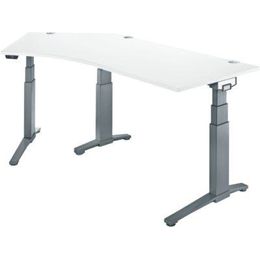 Sch&auml;fer Shop Sch&auml;fer Shop Genius Schreibtisch ERGOSTYLE S, 135&deg;, elektrisch h&ouml;henverstellbar, Ansatz links, zweistufig, C-Fu&szlig;, B 2165 x T 800 x H 645-1305 mm, inkl. Memory Master, wei&szlig;/anthrazit