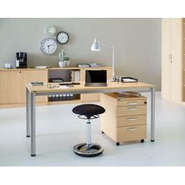 Komplettset NEVADA, Schreibtisch B 1600 mm, Rundrohrfu&szlig;