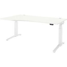 Sch&auml;fer Shop Sch&auml;fer Shop Genius Schreibtisch ERGOSTYLE S, elektrisch h&ouml;henverstellbar, Ansatz links, zweistufig, C-Fu&szlig;, B 1800 x T 800/1000 x H 645-1305 mm, inkl. Memory Master, wei&szlig;/wei&szlig;