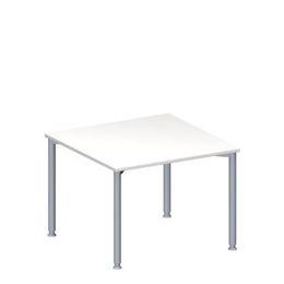Sch&auml;fer Shop Sch&auml;fer Shop Genius Anbautisch MODENA FLEX, h&ouml;henverstellbar, Quadrat-Form, 4-Fu&szlig; Rundrohr, B 1000 x T 1000 mm, wei&szlig;