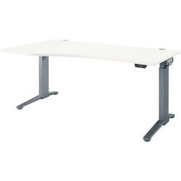 Sch&auml;fer Shop Sch&auml;fer Shop Genius Schreibtisch ERGOSTYLE S, elektrisch h&ouml;henverstellbar, einstufig, Ansatz links, C-Fu&szlig;, B 1800 x T 800/1000 x H 715-1182 mm, inkl. Memory Master, wei&szlig;/anthrazit