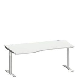Sch&auml;fer Shop Sch&auml;fer Shop Genius Freiformschreibtisch MODENA FLEX, Ansatz links, Breite 1800 mm, lichtgrau