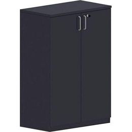 Fl&uuml;gelt&uuml;renschrank BEXXSTAR, 3 Ordnerh&ouml;hen, Holzt&uuml;ren, H 1155 mm, schwarz