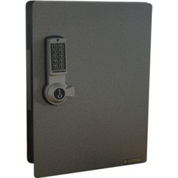 Schl&uuml;sselschrank mit Elektronikschloss, 91 Haken, silber hammerschlag