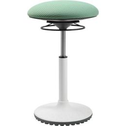 Topstar Sitz-/Stehhocker BBT-Coach, Sitzfl&auml;che drehbar, Standfu&szlig; aus thermoplastischem Polyurethan (TPU), Sitzh&ouml;he 520-720 mm, mintgr&uuml;n/wei&szlig;
