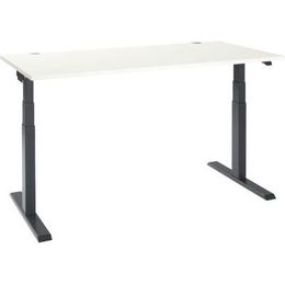 Sch&auml;fer Shop Sch&auml;fer Shop Select Schreibtisch ERGO-T 2.0, elektrisch h&ouml;henverstellbar, Rechteck, T-Fu&szlig;, B 1600 x T 800 x H 640-1300 mm, wei&szlig;/anthrazit