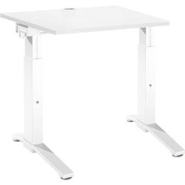 Sch&auml;fer Shop Sch&auml;fer Shop Genius Schreibtisch ERGOSTYLE S, manuell h&ouml;henverstellbar, Rechteck, C-Fu&szlig;, B 800 x T 800 x H 675-895 mm, wei&szlig;/wei&szlig;