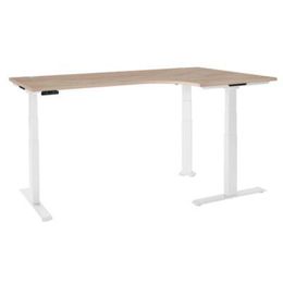 Sch&auml;fer Shop Sch&auml;fer Shop Genius Winkelschreibtisch Modena Flex, elektrisch h&ouml;henverstellbar, 90&deg; Winkel, T-Fu&szlig;, B 2000 mm, Eiche/wei&szlig;