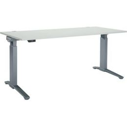 Sch&auml;fer Shop Sch&auml;fer Shop Genius Schreibtisch ERGOSTYLE S, Rechteck, elektrisch h&ouml;henverstellbar, einstufig, C-Fu&szlig;, B 1800 x T 800 x H 715-1182 mm, inkl. Memory Master, lichtgrau/anthrazit