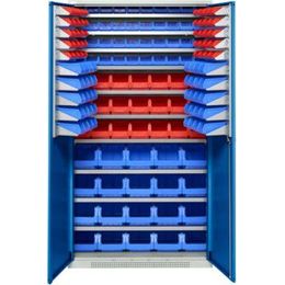 Sch&auml;fer Shop Sch&auml;fer Shop Genius Magazinschrank, mit Sichtlagerk&auml;sten SSI Sch&auml;fer Serie PROFI LF 110/211/221/321, B 1055 x T 520 x H 1950 mm, enzianblau/lichtgrau