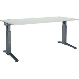 Sch&auml;fer Shop Sch&auml;fer Shop Genius Schreibtisch ERGOSTYLE S, manuell h&ouml;henverstellbar, Rechteck, C-Fu&szlig;, B 1800 x T 800 x H 675-895 mm, wei&szlig;/anthrazit