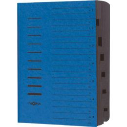 PAGNA Ordnungsmappe, f&uuml;r DIN A4, 7 F&auml;cher, Pressspan, einzeln, blau