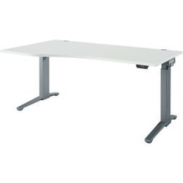 Sch&auml;fer Shop Sch&auml;fer Shop Genius Schreibtisch ERGOSTYLE S, elektrisch h&ouml;henverstellbar, einstufig, Ansatz links, C-Fu&szlig;, B 1800 x T 800/1000 x H 715-1182 mm, inkl. Memory Master, lichtgrau/anthrazit