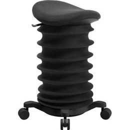 Topstar Hocker SITNESS 4D, ergonomisch, aktives Sitzen, gepolsterter Sattelsitz, h&ouml;henverstellbar, um 360&deg; drehbar, Tragegriff, Rollen, schwarz/schwarz