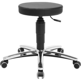 Laborhocker Topstar Tec 70, desinfektionsmittelbest&auml;ndig, gepolstert, Hartbodenrollen, &Oslash; 35 x H 390 &ndash; 520 mm, schwarz