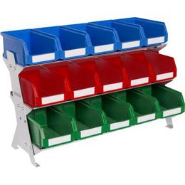 Sch&auml;fer Shop Standregal Sch&auml;fer Shop Select, mit 15 Sichtlagerk&auml;sten SSI Sch&auml;fer Serie PROFI LF 211, B 535 x H 366 x T 165 mm