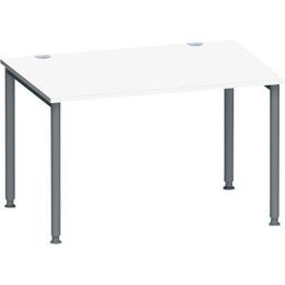 Schäfer Shop Schäfer Shop Genius Schreibtisch MODENA FLEX, 4-Fuß-Rundrohr, B 1200 x T 800 mm, weiß/anthrazit