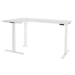 Sch&auml;fer Shop Sch&auml;fer Shop Genius Winkelschreibtisch Modena Flex, elektrisch h&ouml;henverstellbar, 90&deg; Winkel, T-Fu&szlig;, B 2000 mm, wei&szlig;
