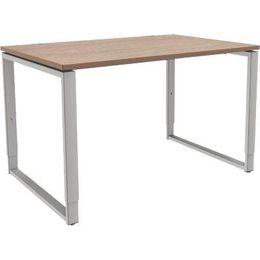 Sch&auml;fer Shop Sch&auml;fer Shop Genius Schreibtisch Modena Flex, h&ouml;heneinstellbar, Rechteckform, B&uuml;gelfu&szlig;, Breite 1200 mm, Eiche-Dekor