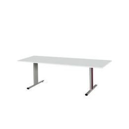 Sch&auml;fer Shop Sch&auml;fer Shop Select Besprechungstisch Planova Basic, Rechteck, T-Fu&szlig;, B 2000 x T 800 x H 717 mm, lichtgrau/wei&szlig;aluminium RAL 9006