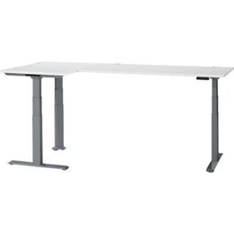 Sch&auml;fer Shop Sch&auml;fer Shop Genius Winkelschreibtisch Modena Flex, elektrisch h&ouml;henverstellbar, 90&deg; Winkel beidseitig, B 2000 x T 1600 mm, wei&szlig;/anthrazit