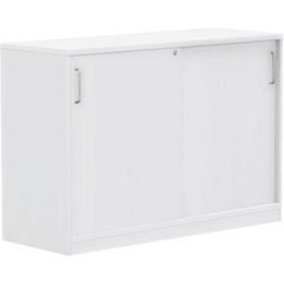 Schiebet&uuml;renschrank BEXXSTAR, 2 Ordnerh&ouml;hen, H 825 mm, wei&szlig;