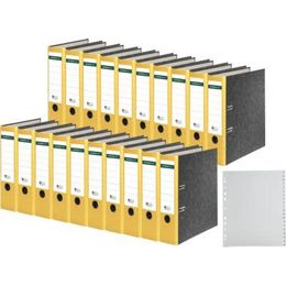 Sch&auml;fer Shop Sch&auml;fer Shop Select Ordner, DIN A4, R&uuml;ckenbreite 80 mm, 20 St&uuml;ck + GRATIS 1 PP-Ordner-Register A-Z, gelb