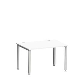 Sch&auml;fer Shop Schreibtisch MODENA FLEX, Rechteck, 4-Fu&szlig; Quadratrohr, B 1200 x T 800 x H 720-820 mm, wei&szlig;/wei&szlig;aluminium
