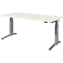 Sch&auml;fer Shop Sch&auml;fer Shop Genius Schreibtisch ERGOSTYLE S, Rechteck, elektrisch h&ouml;henverstellbar, zweistufig, C-Fu&szlig;, B 1800 x T 800 x H 635-1305 mm, inkl. Memory Master, wei&szlig;/anthrazit