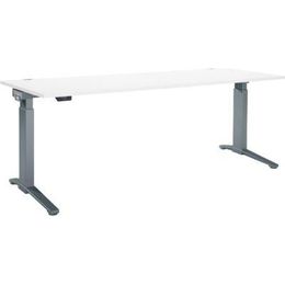 Sch&auml;fer Shop Sch&auml;fer Shop Genius Schreibtisch ERGOSTYLE S, Rechteck, elektrisch h&ouml;henverstellbar, einstufig, C-Fu&szlig;, B 2000 x T 800 x H 715-1182 mm, inkl. Memory Master, wei&szlig;/anthrazit