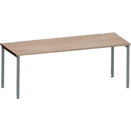 Sch&auml;fer Shop Sch&auml;fer Shop Genius Schreibtisch MODENA FLEX, 4-Fu&szlig;-Rundrohr, B 2000 x T 1000 mm, Eiche/anthrazit