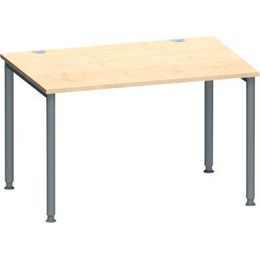 Sch&auml;fer Shop Sch&auml;fer Shop Genius Schreibtisch MODENA FLEX, 4-Fu&szlig;-Rundrohr, B 1200 x T 800 mm, Ahorn/anthrazit
