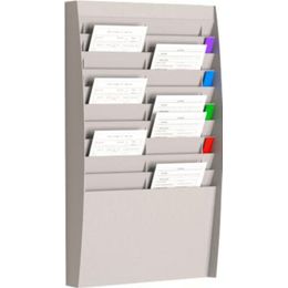PAPERFLOW Prospekt-Wandhalter A4, 2x10 F&auml;cher, grau