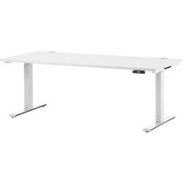 Sch&auml;fer Shop Sch&auml;fer Shop Genius Schreibtisch MODENA FLEX, elektrisch h&ouml;henverstellbar, Rechteck, T-Fu&szlig;, B 1800 x T 800 mm, wei&szlig;/wei&szlig;