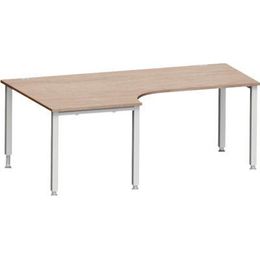 Sch&auml;fer Shop Sch&auml;fer Shop Genius Winkelschreibtisch MODENA FLEX 90&deg;, Ansatz links, 4-Fu&szlig;-Quadratrohr, B 2000 mm, wei&szlig;/wei&szlig;