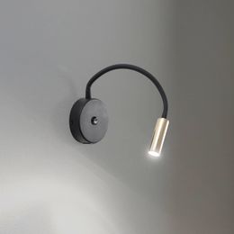 TK Lighting Wandleuchte Lagos USB, schwarz/gold, 27 cm, Leselampe, G9