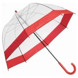 Glockenschirm &Oslash;83 cm Stockschirm 322 Gr Schirm Regenschirm Transparent Rot