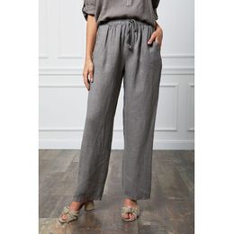 Fleur de Lin Leinen-Hose "Honas" in Taupe - 75% | Gr&ouml;&szlig;e M | Damenhosen