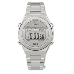 Timex Uhren - Quarz-Digitaluhr Q Timex Q80 Continental - Gr. unisize - in Silber - f&uuml;r Damen