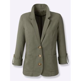 WITT Damen Blazer mit Kn&ouml;pfen in Horn-Optik, khaki, Gr&ouml;&szlig;e 42