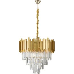 NOVA LUCE Hängeleuchten "GRANE", 8, Ø 55cm H: 120cm, 1 Stk., gold, Esszimmer, Leuchten, Ohne Beleuchtung