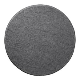 Badematte my home, H:10mm, grau, Polyester, Badematten, "Vanessa, Badvorleger, Badezimmer Teppich", Badteppich, weiche Haptik, unifarben