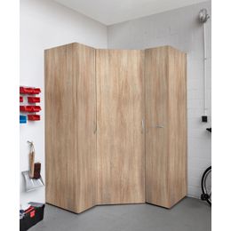 Mehrzweckschrank-Set wimex, B:155cm H:185cm T:54cmeiche s&auml;gerau nachbildung, Spanplatte, Kastenm&ouml;bel-Sets, "Multiraumkonzept, 3-teiliges Set,