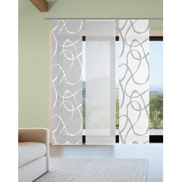 Schiebegardine Vision S, B:60cm H:260cm, grau, Polyester, Wohnzimmer, Gardinen, "OPHELIA KOMBI", Schiebevorhang,Bambusoptik,Digitaldruck,SET