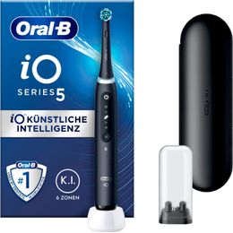 Oral-B Elektrische Zahnbürste "iO 5", schwarz, Kunststoff, B:2,5cm H:24cm T:2,5cm, Elektrozahnbürsten, mit Magnet-Technologie, LED-Anzeige, 5