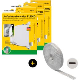 Schellenberg Aufputz-Gurtwickler "Flexo Rollladensystem Mini, inkl. Gurt grau und Gurtf&uuml;hrung", 3 Stk., grau, Gurtwickler, Aufschraubwickler